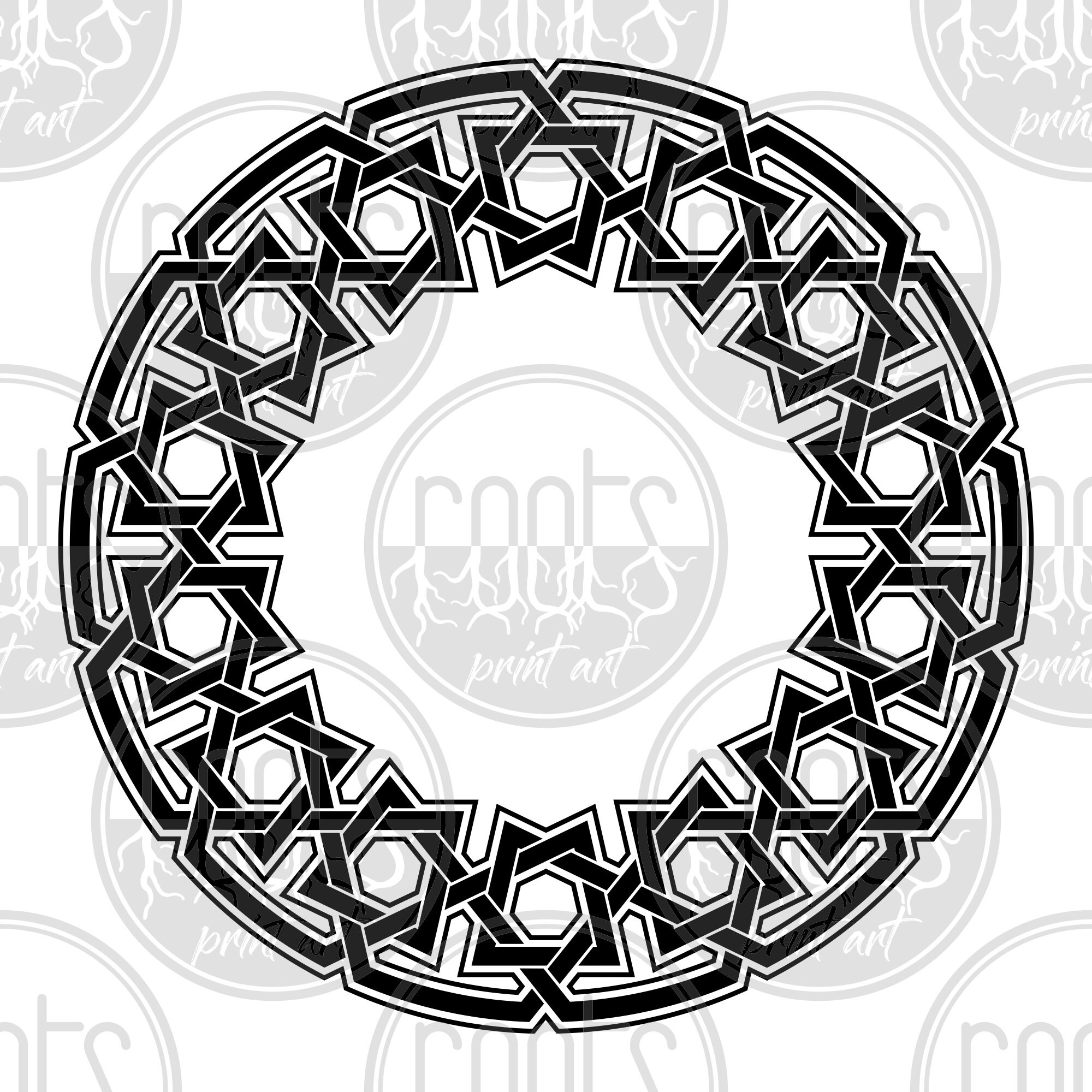Celtic Knot, Circle Frame, Irish Knotwork, Traditional Ireland Ornate ...