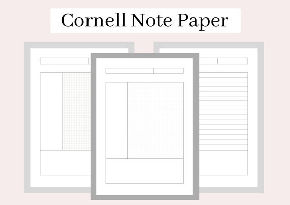Cornell Method Template and Note Taking PDF Printable & | Etsy