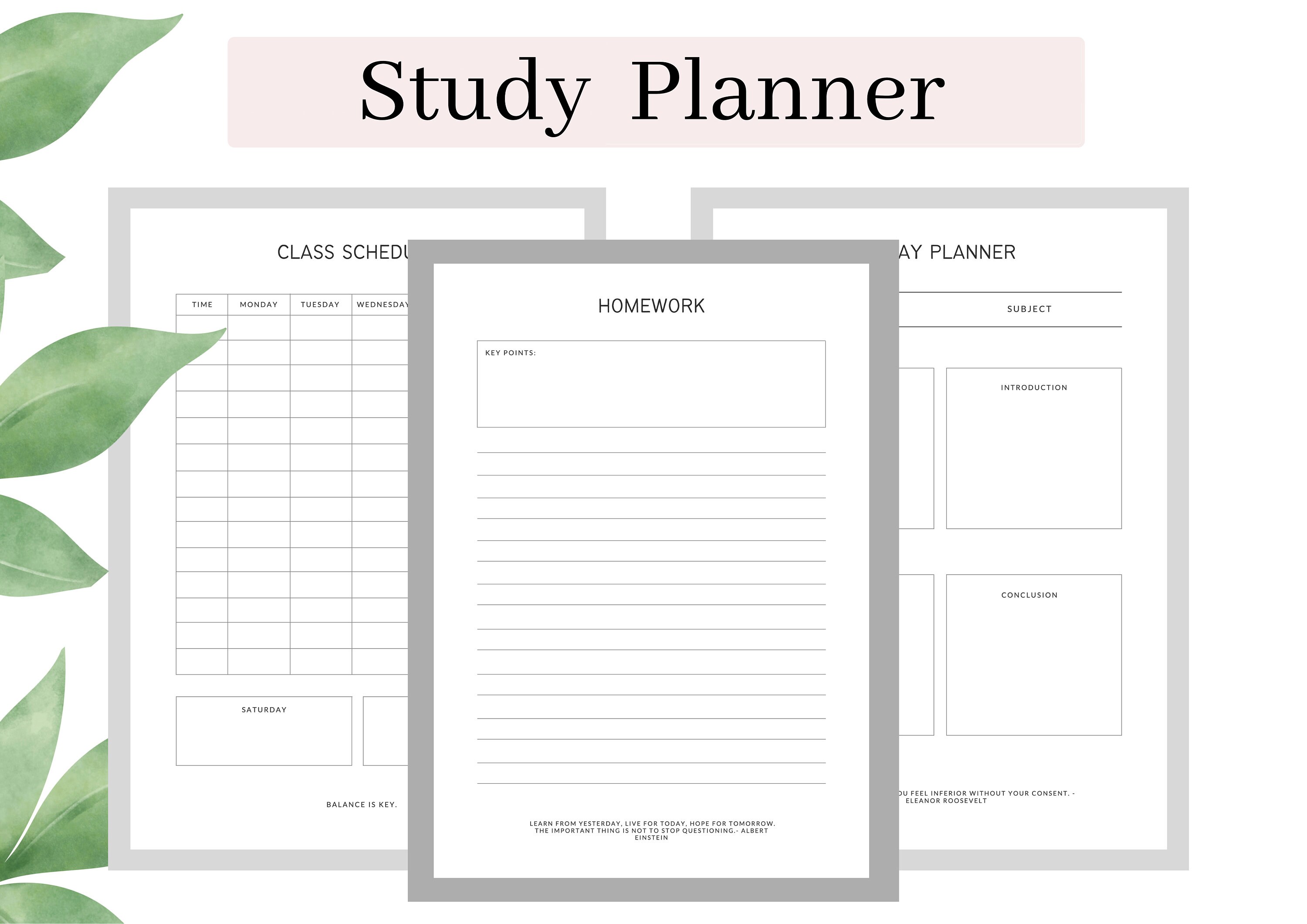 Digital Student Planner Lern Planer für Organisation Student Organizer ...