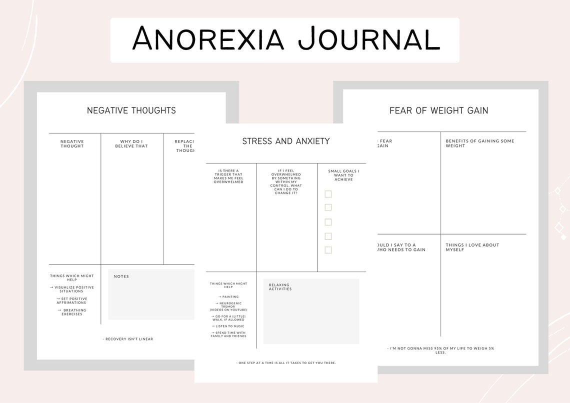 Anorexia Recovery Journal (prompts, Ideas, Motivation) | Mental Health ...