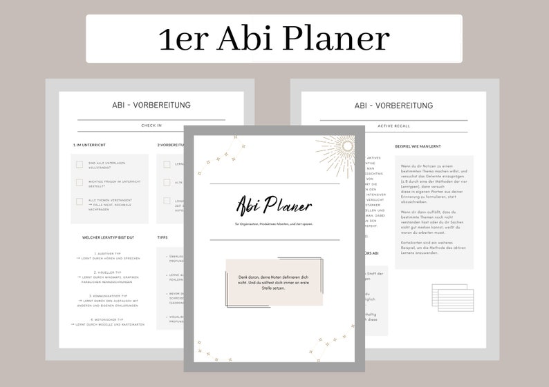 Abi Planner digital Printable Abi Preparation 2023 - Etsy