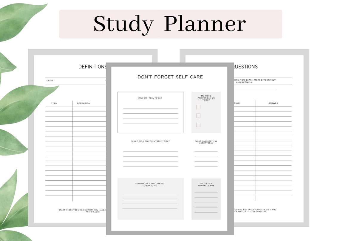 Digital Student Planner Lern Planer für Organisation Student Organizer ...