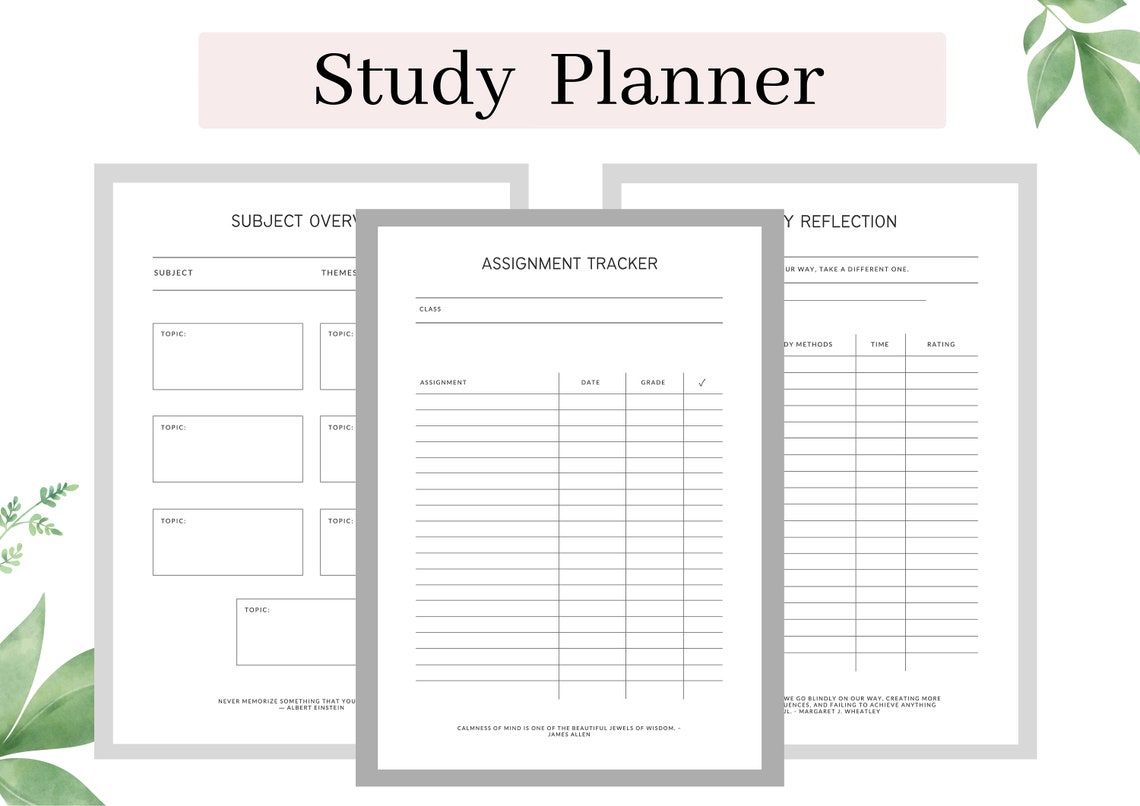 Digital Student Planner Lern Planer für Organisation Student Organizer ...