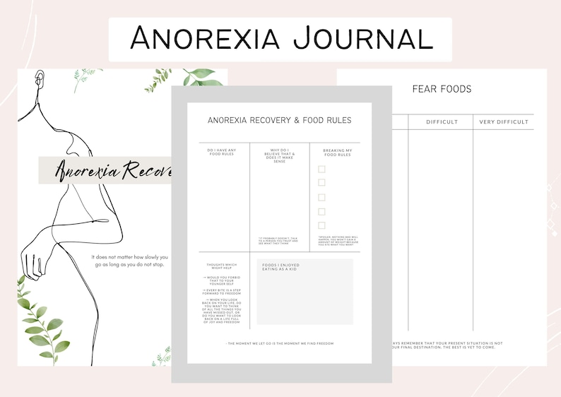Anorexia Recovery Journal (prompts, Ideas, Motivation) | Mental Health ...