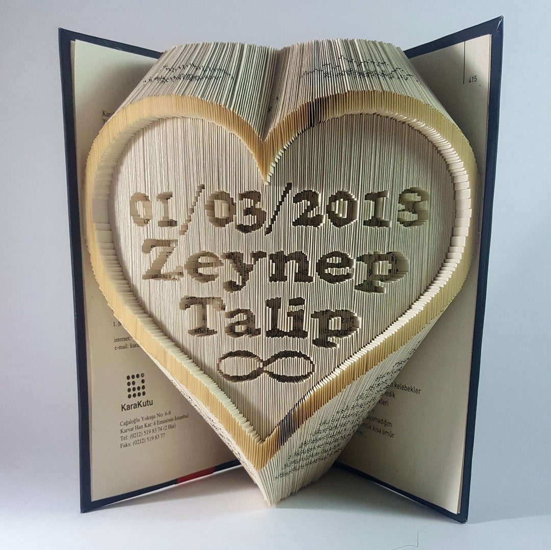 Personalized Book Fold-wedding Gift-book Lovers Gift-folded Book Art ...