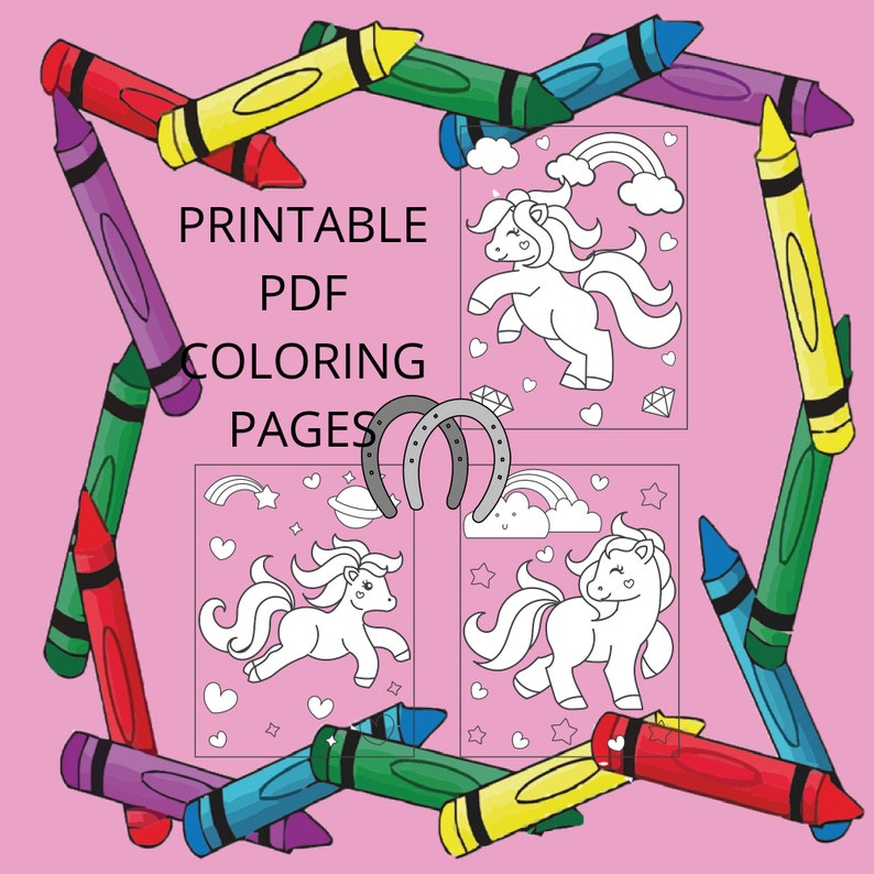 40 Cute Horse Coloring Pages - Etsy