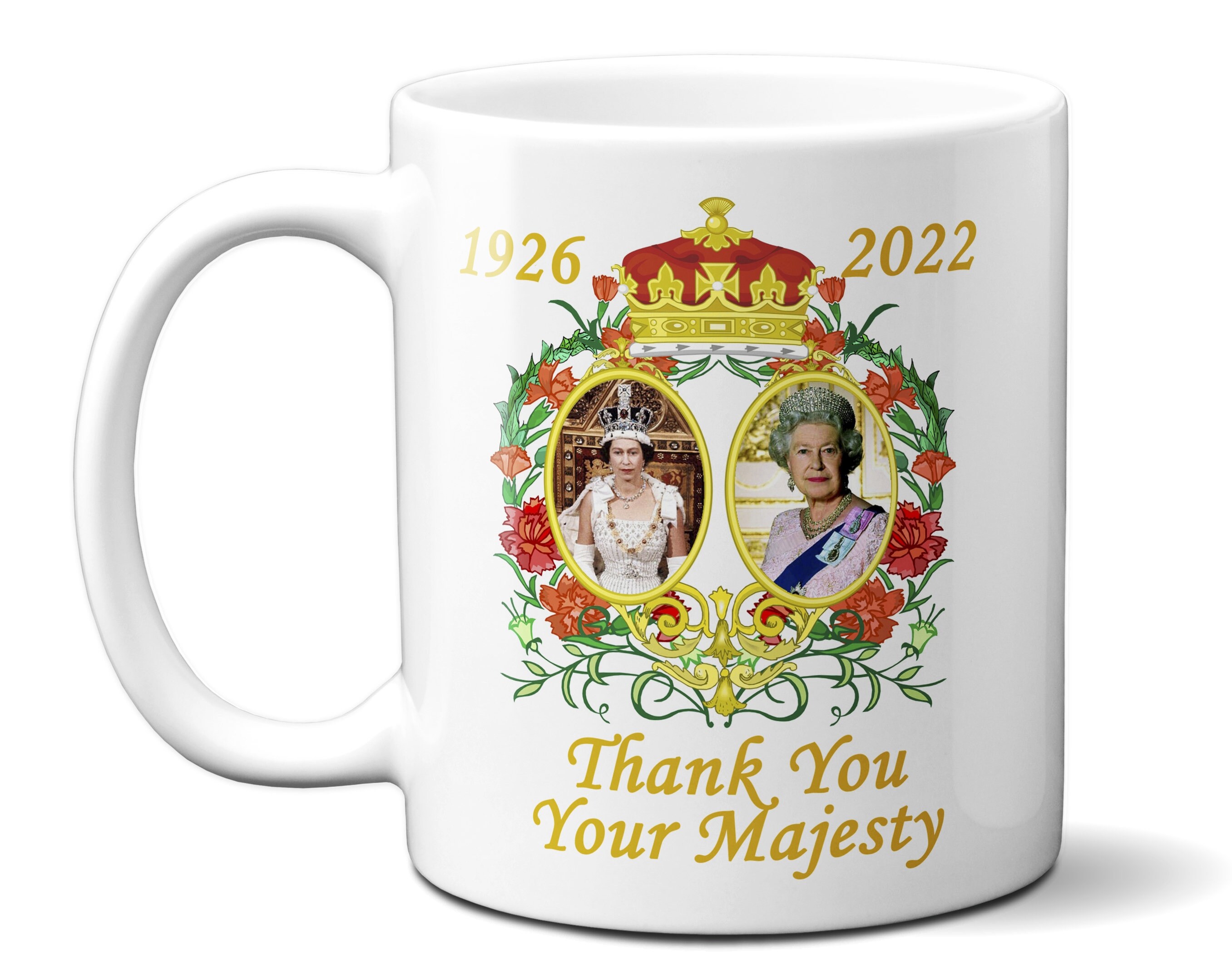 Queen Elizabeth Through the Years Crest Thank You Your Majesty Heavy ...