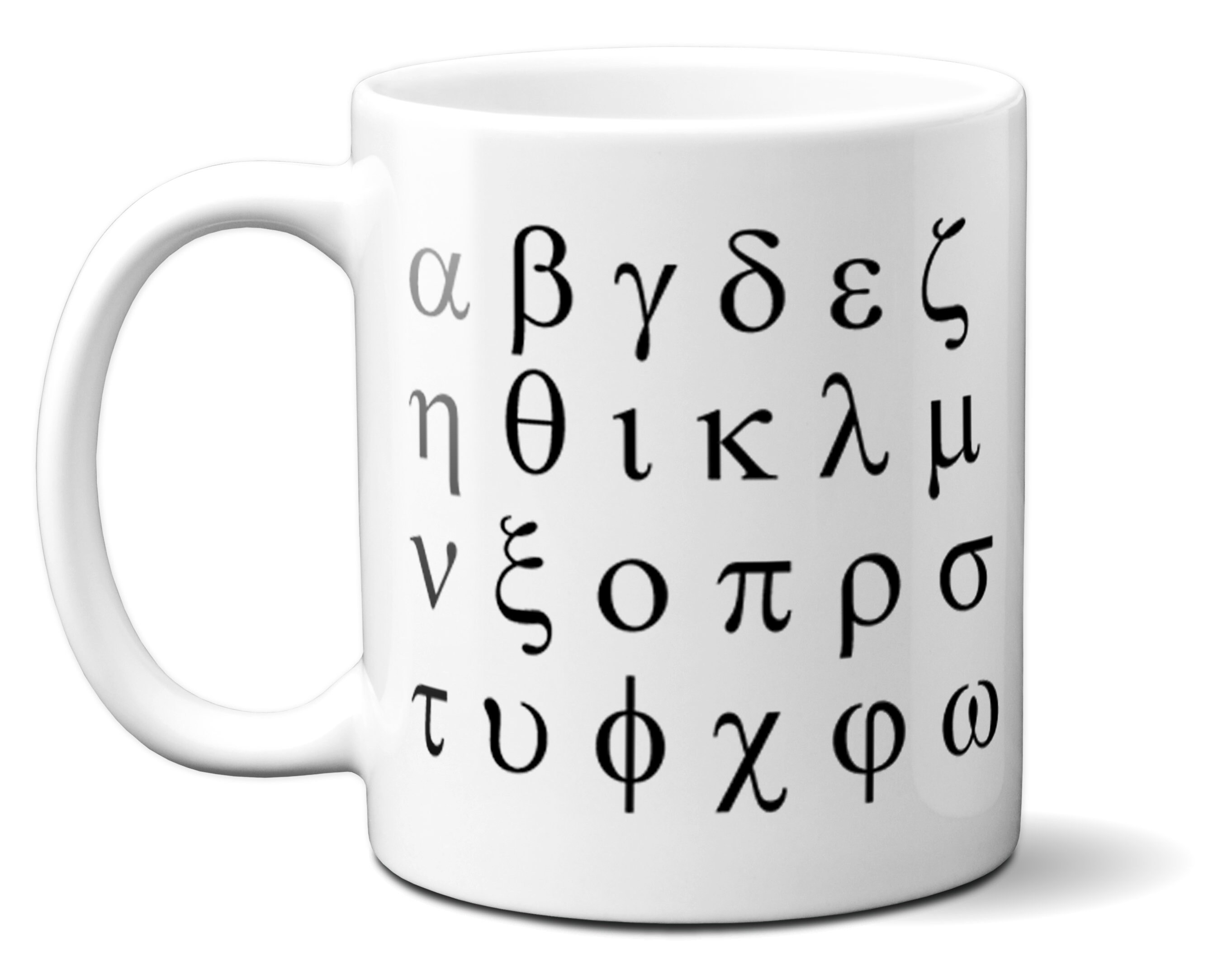 Greek Alphabet Lower Case Letters Heavy Ceramic Mug 2 Various - Etsy UK