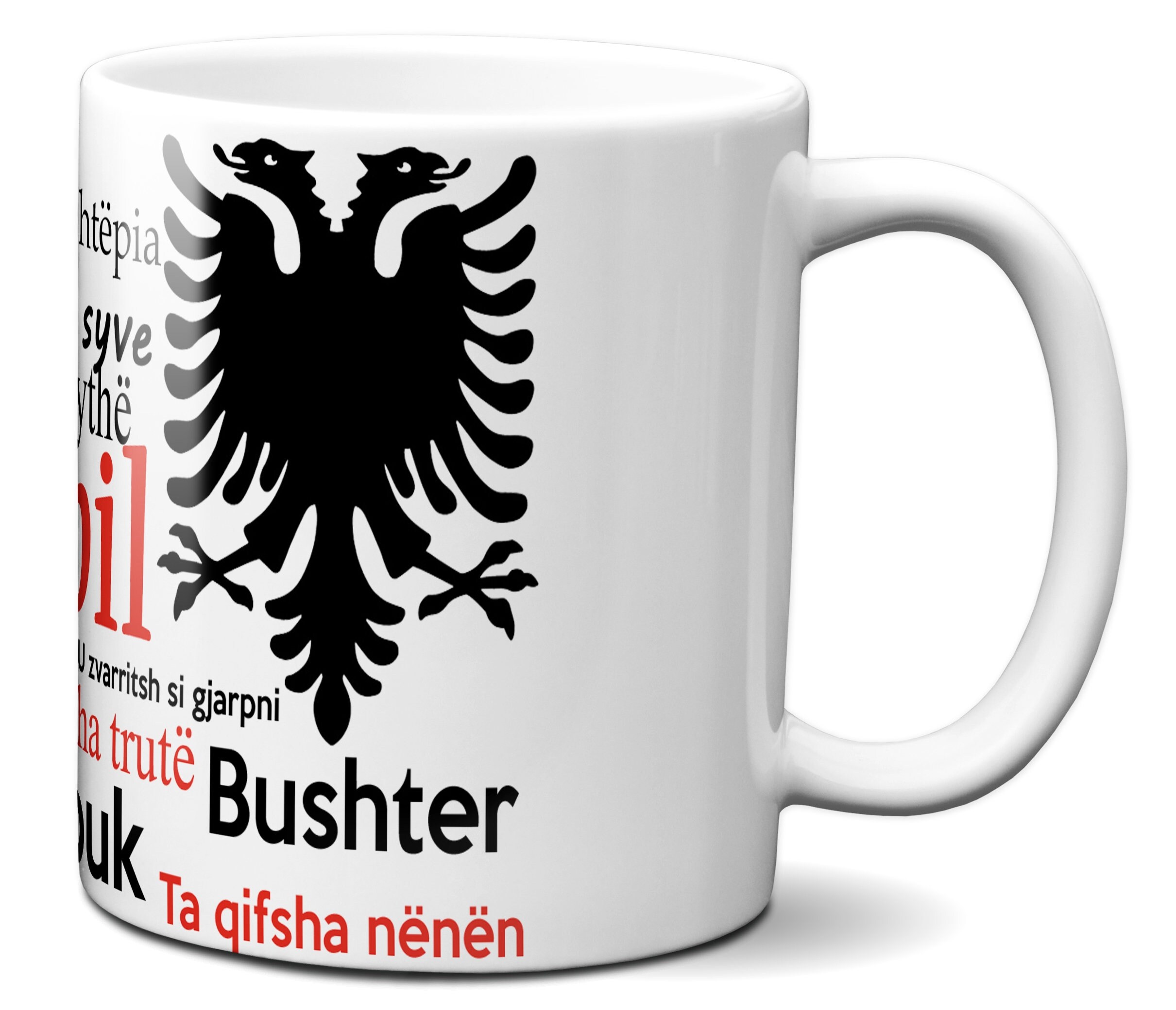 Albanian Rude Words Slang Word Collage Heavy Ceramic Mug (2 Various ...