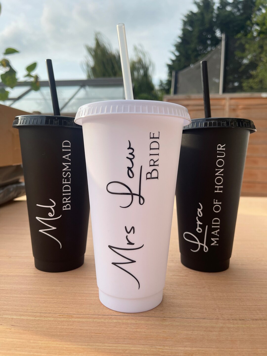 Personalised Cold Cups, ,with Straw, Starbucks Inspired, Hen Party Cups ...