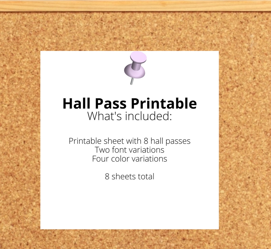 Hall Passes for Classroom, Elementary Hall Pass, High School Hall Pass ...
