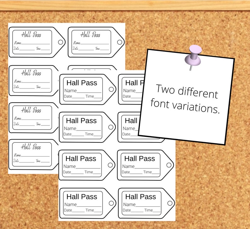 Hall Passes for Classroom, Elementary Hall Pass, High School Hall Pass ...