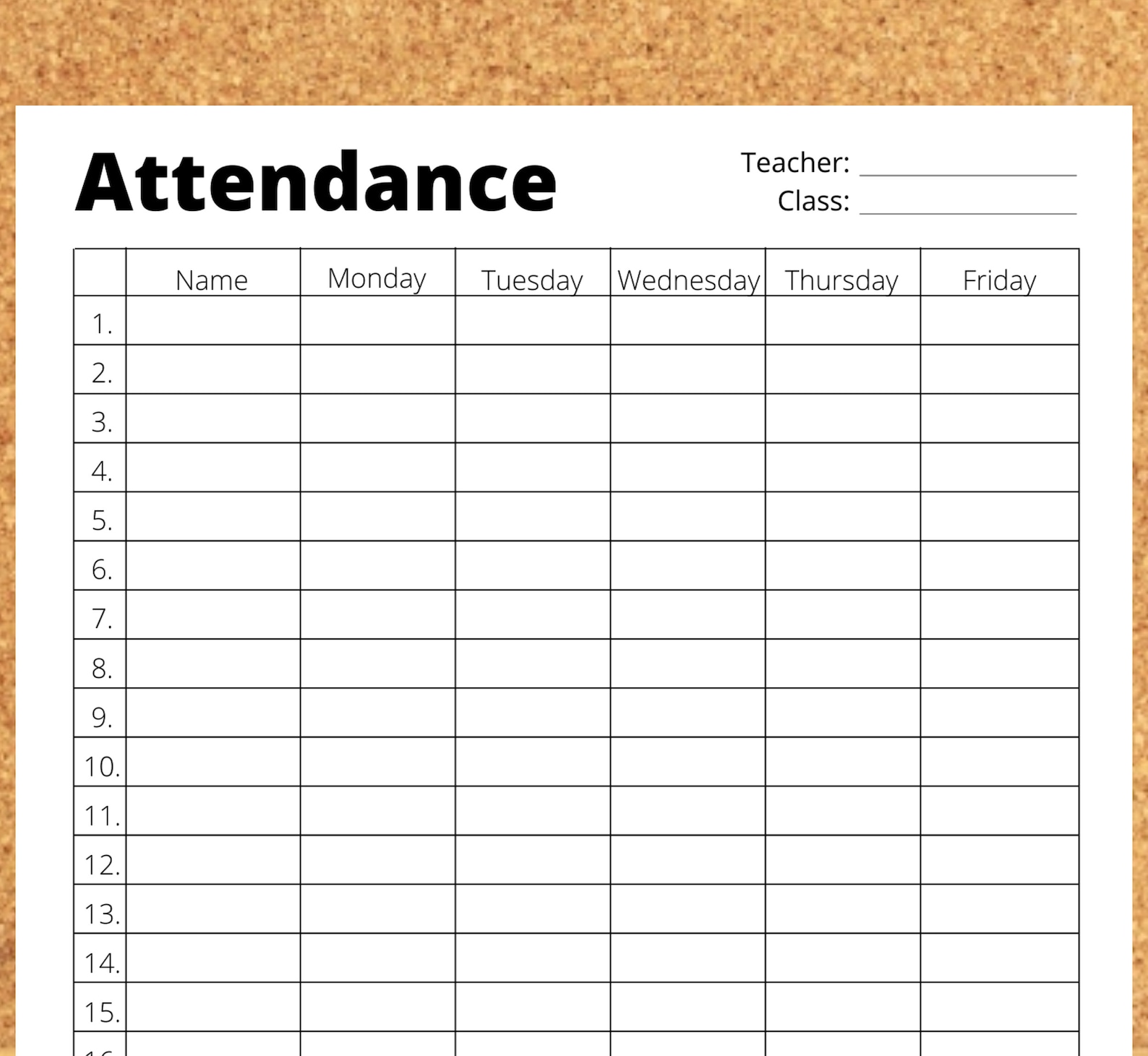 Attendance Sheet Attendance Tracker Attendance Log | Etsy