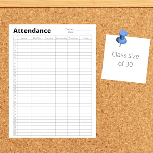 Attendance Sheet Attendance Tracker Attendance Log | Etsy