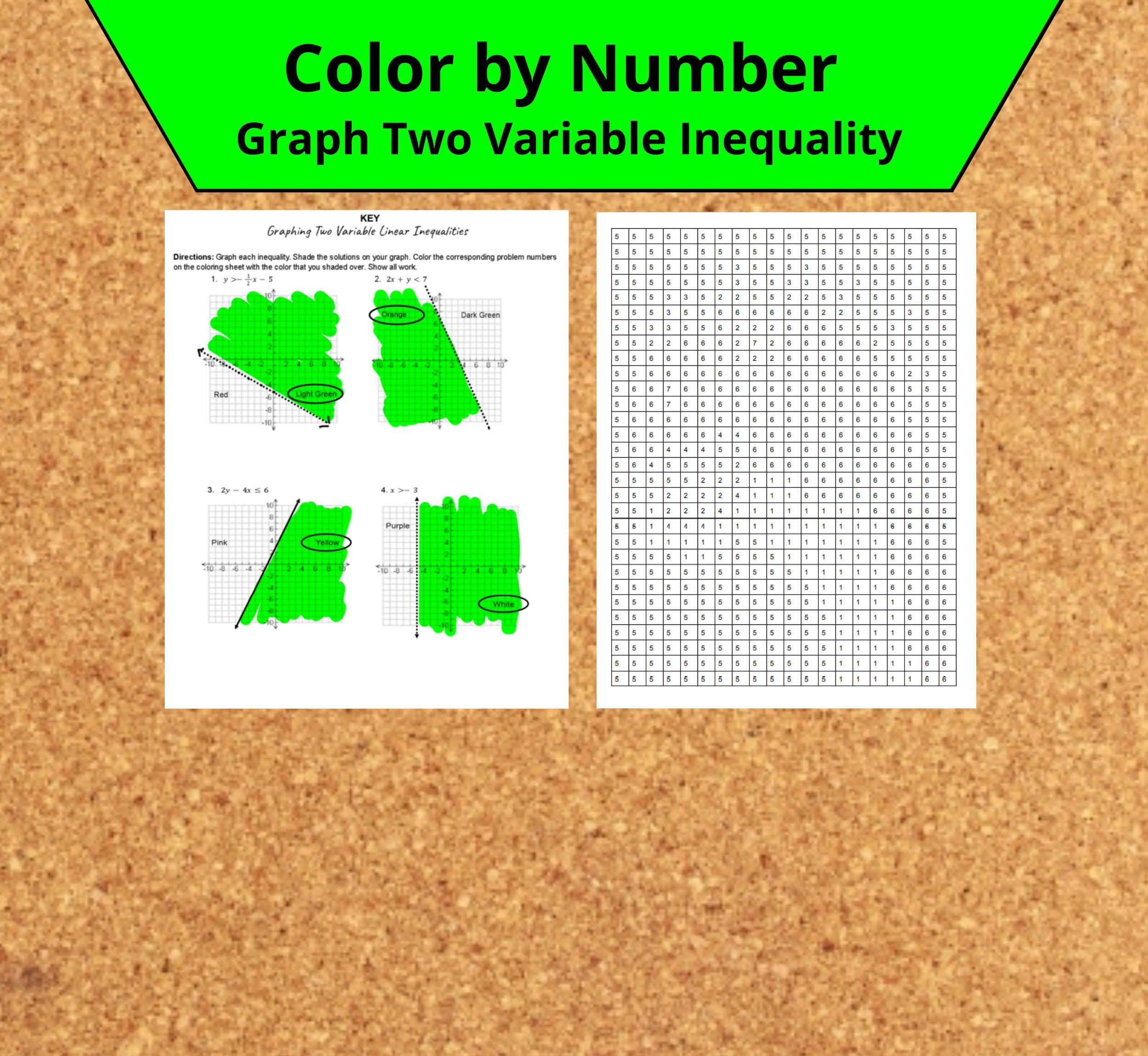 Color by Number Math Worksheet, Color by Pixel Math Worksheet, Graphing ...