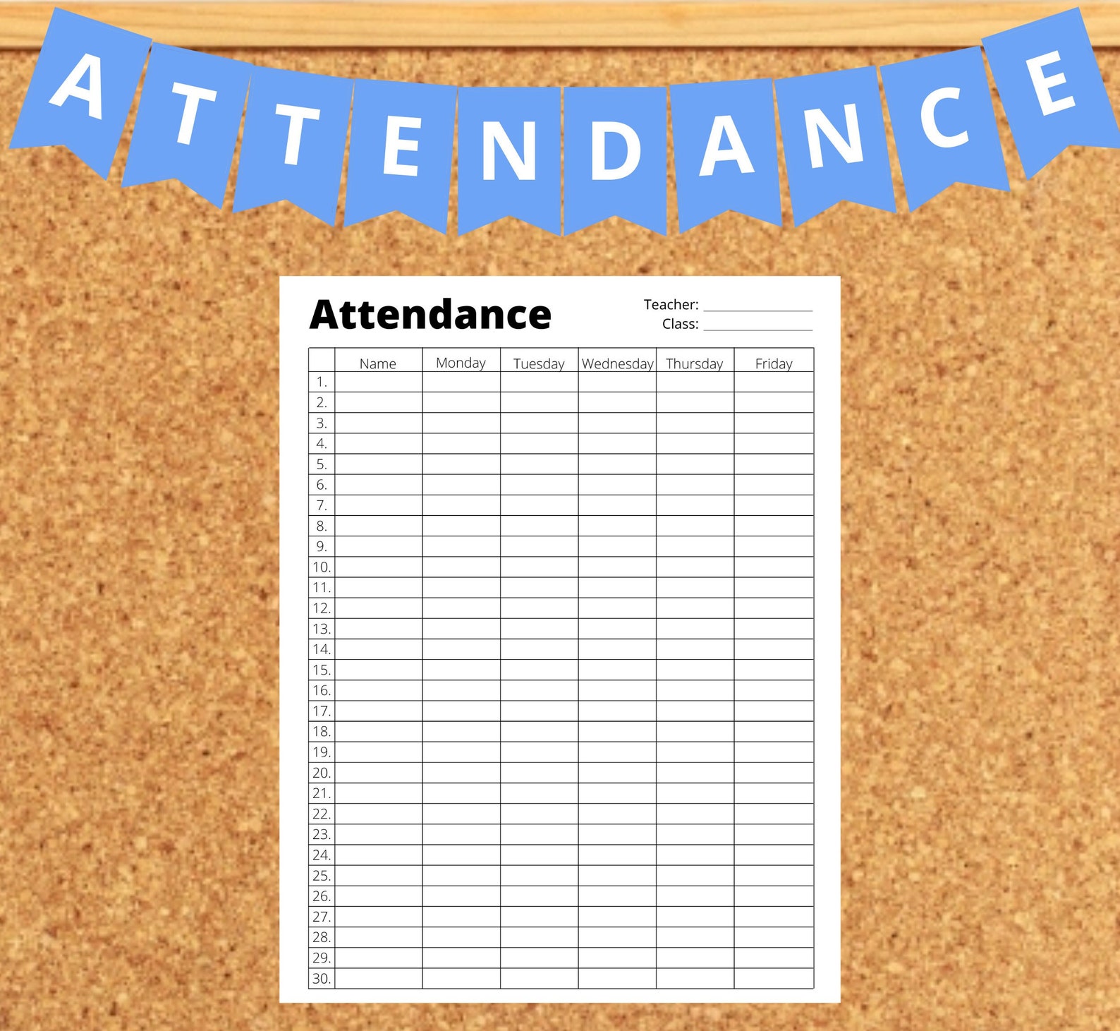 Attendance Sheet Attendance Tracker Attendance Log | Etsy