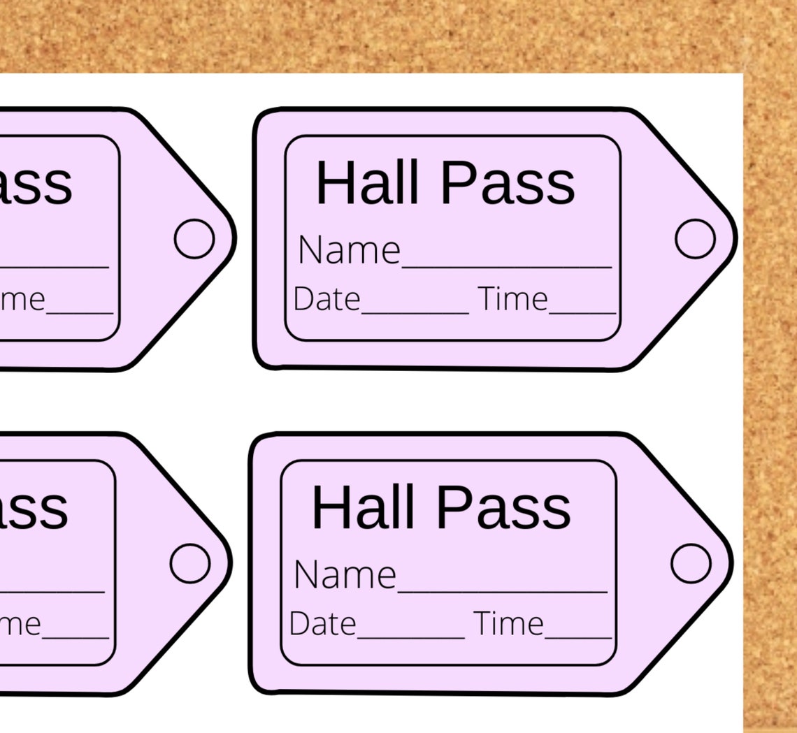 Hall Passes for Classroom, Elementary Hall Pass, High School Hall Pass ...