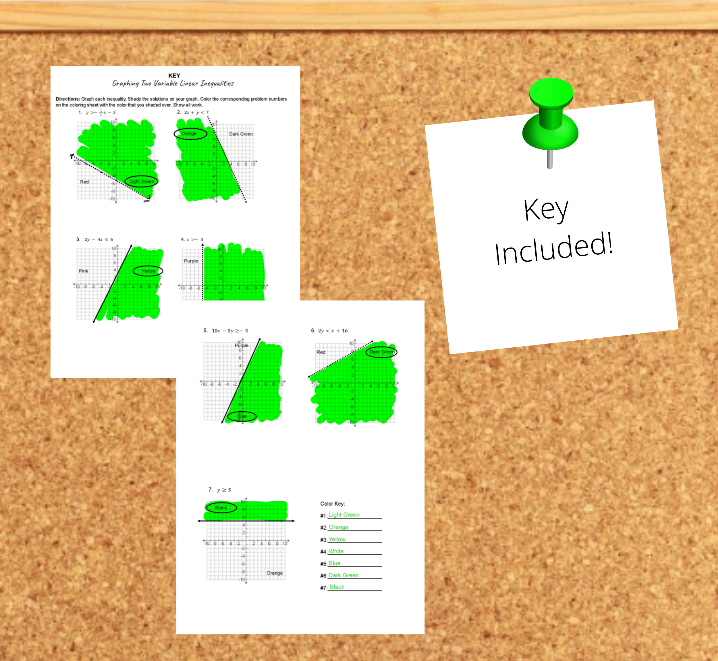 Color by Number Math Worksheet, Color by Pixel Math Worksheet, Graphing ...