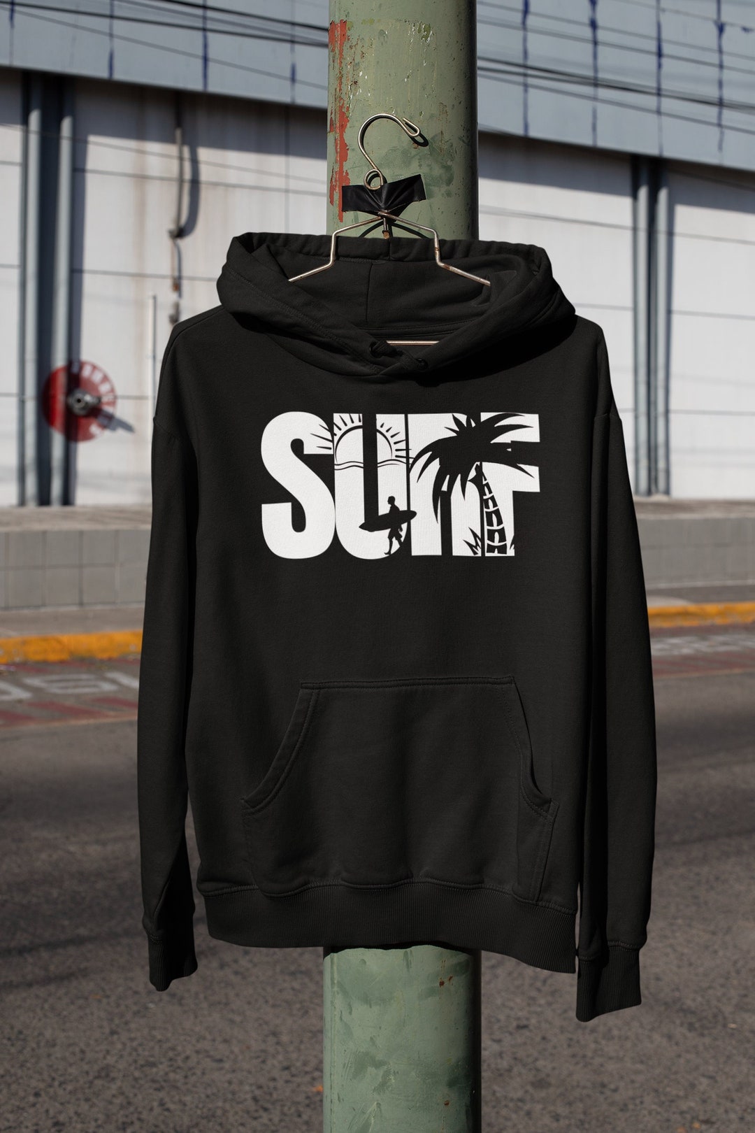Surf Silhouette Hoodie, Surfing Silhouette Shirt, Surfer Sweater ...
