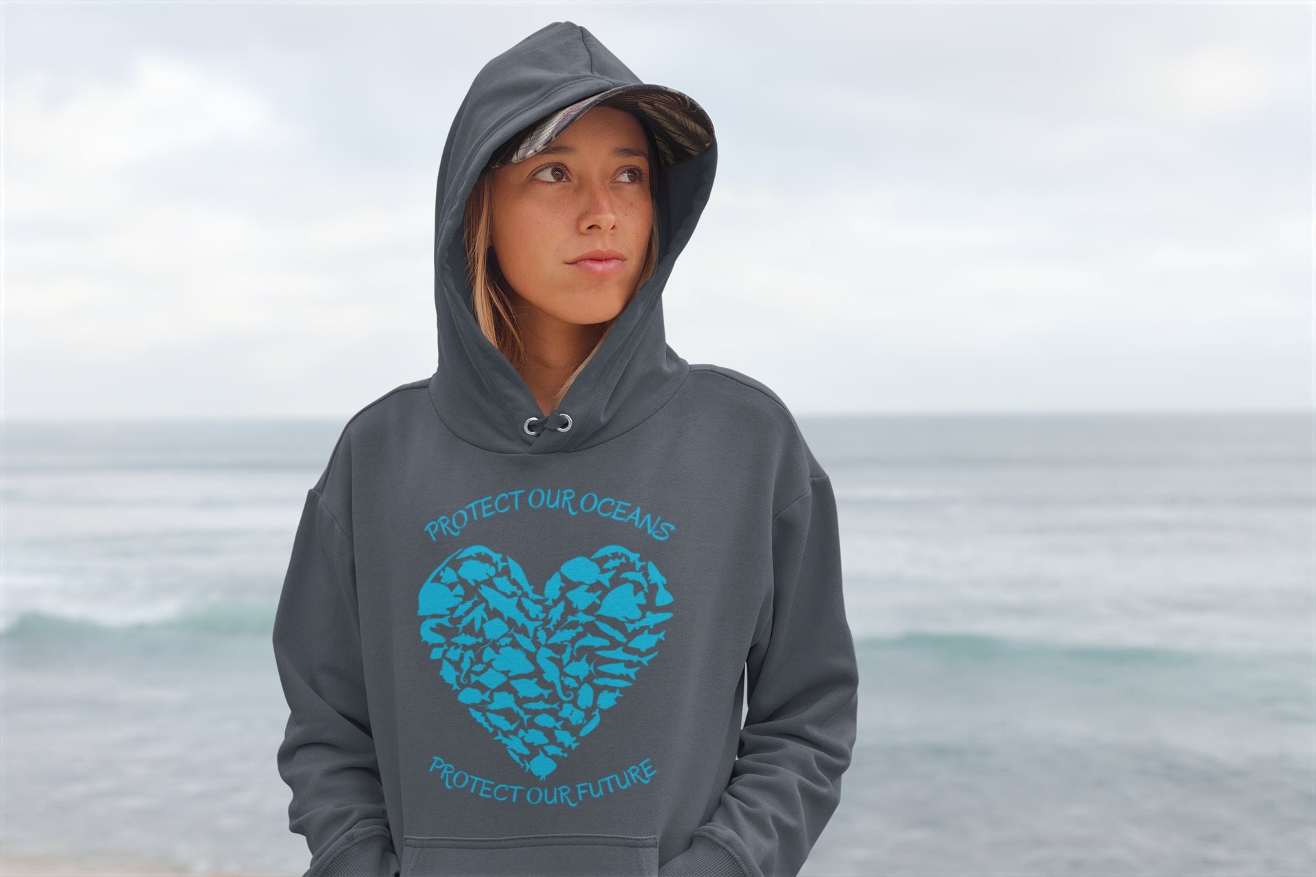 Protect Our Ocean Hoodie, Ocean Conservation Hoodie, Sea Life ...