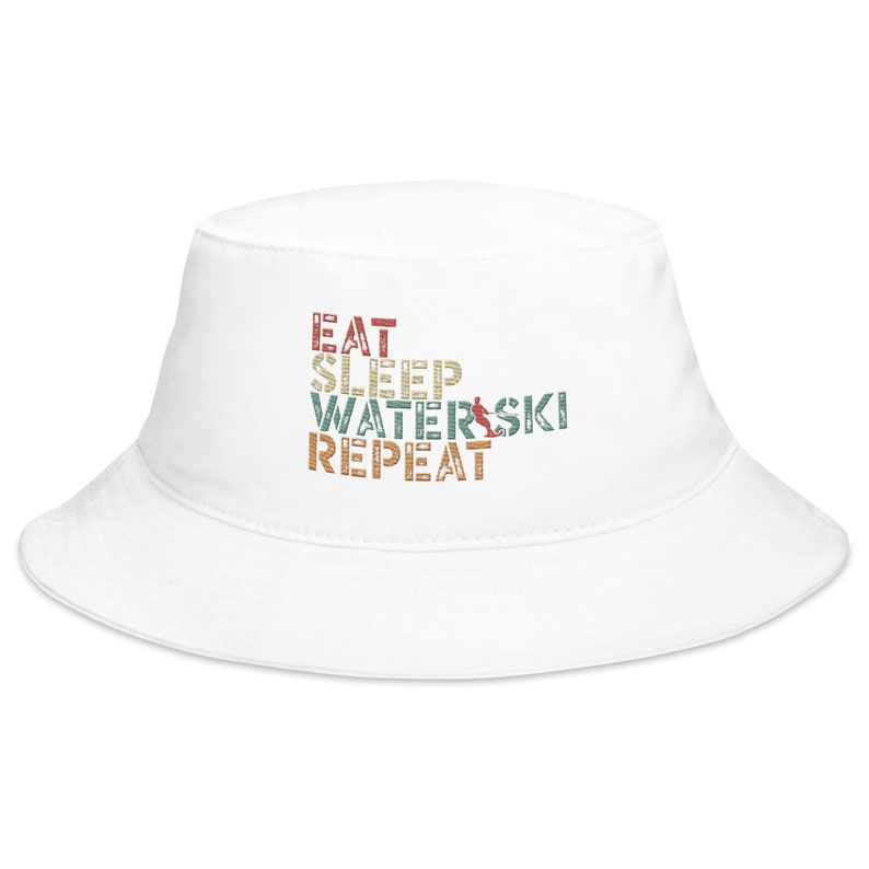 Embroidered Waterski Bucket Hat Water Skiing Bucket Hat - Etsy