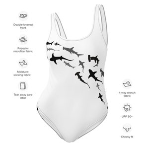 One-piece Shark Swimsuit, Animal Print Bathing Suit, Ocean Themed ...