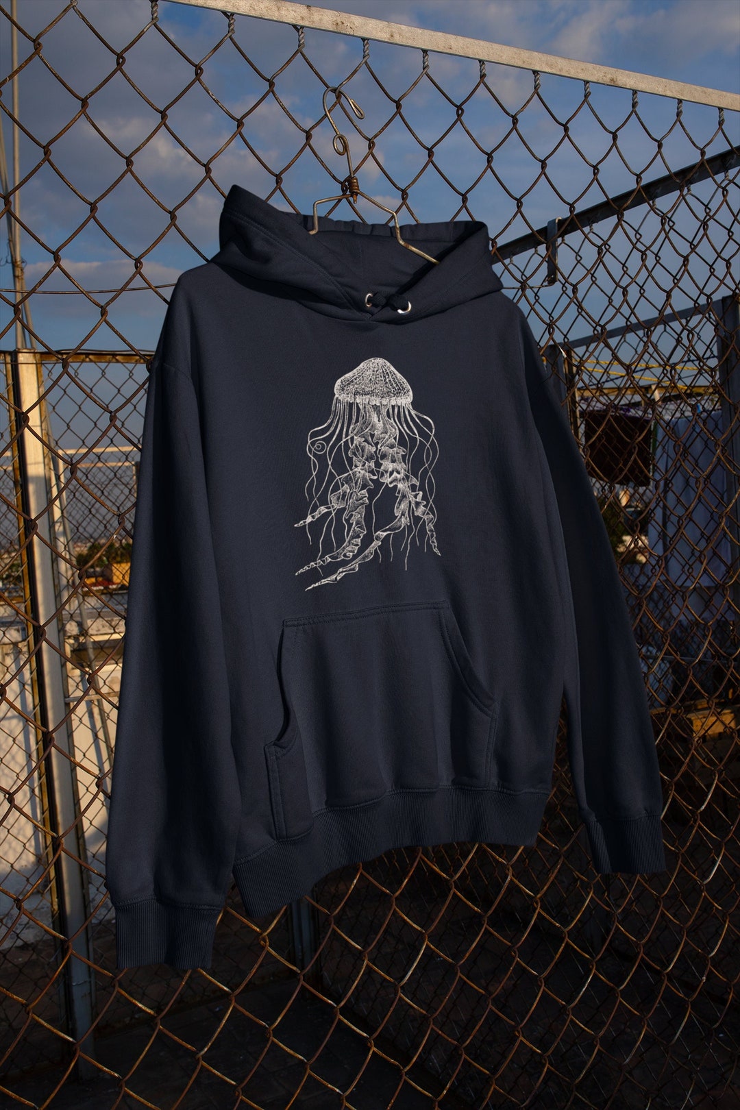 Unisex Jellyfish Hoodie, Jelly Fish Pullover, Ocean Sweatshirt, Ocean ...