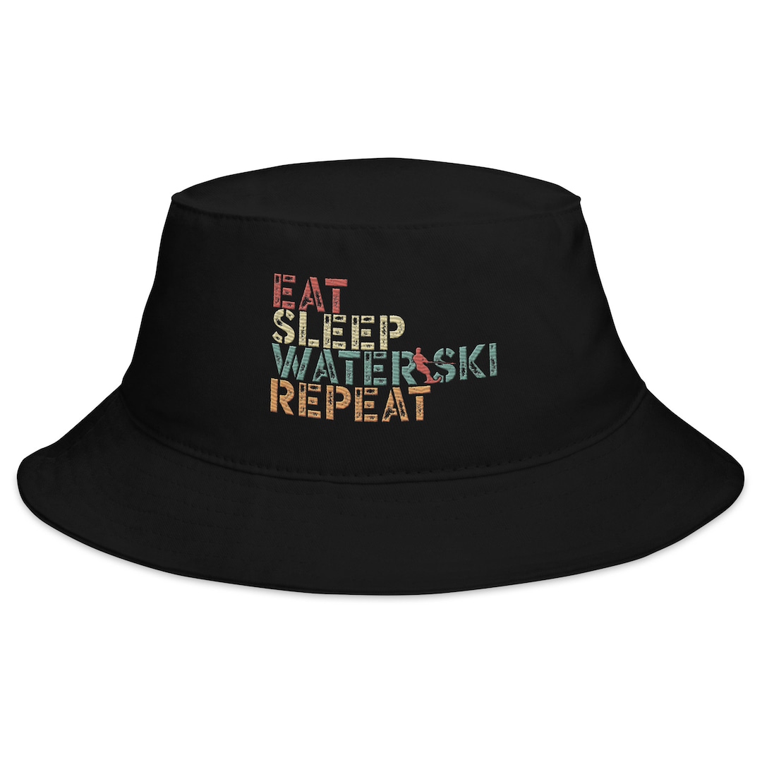 Embroidered Waterski Bucket Hat, Water Skiing Bucket Hat, Waterskiing ...