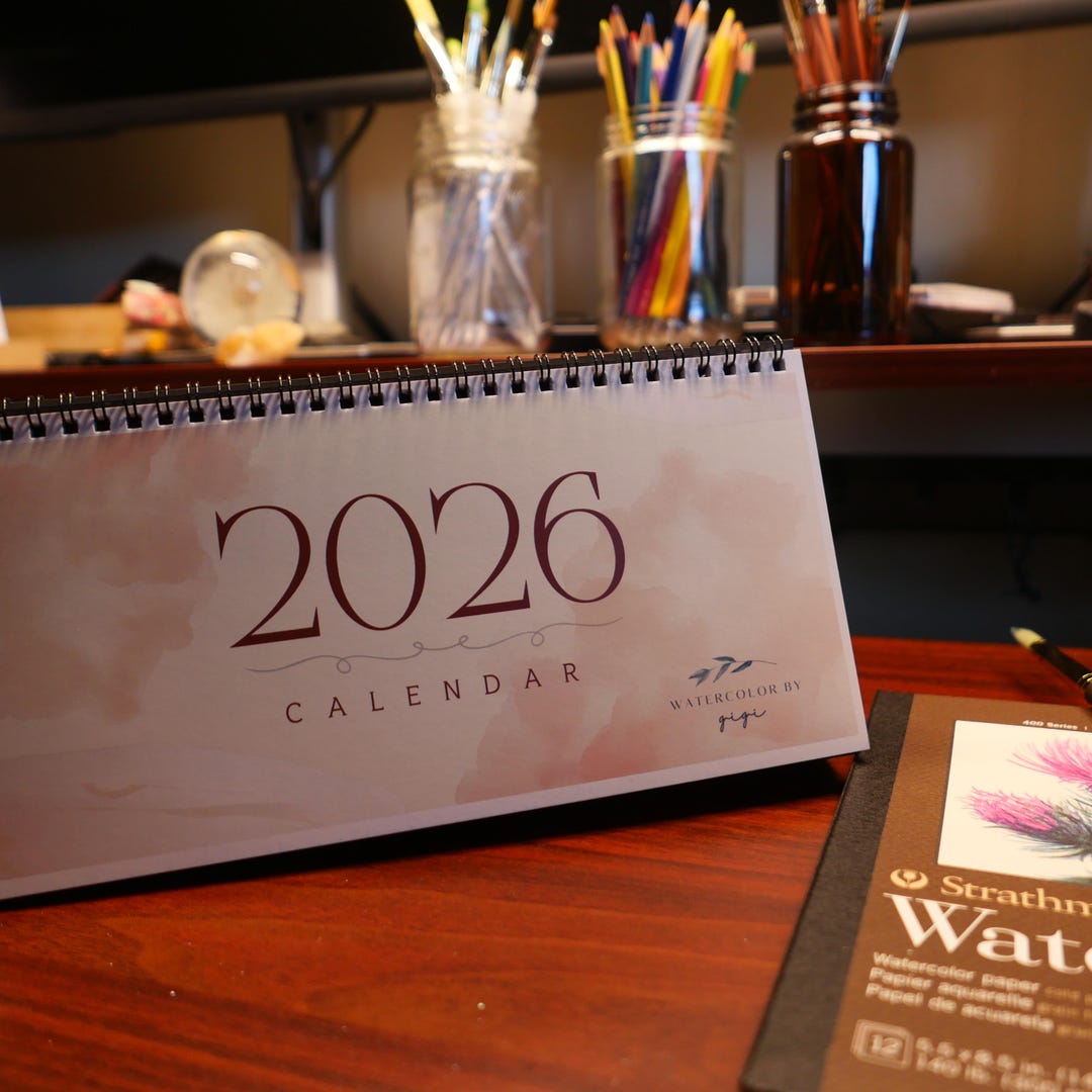 2026 Watercolor Calendar 10" X 5" | Hand Painted, Seasonal Illustration ...