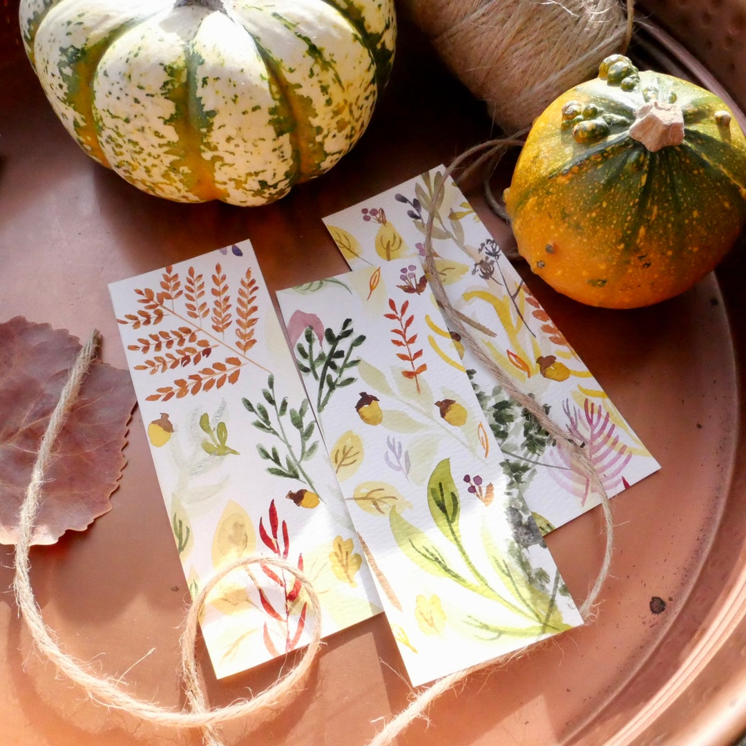 Fall Leaf Bookmarks | Nature Book Marks | Watercolor | Illustrated ...
