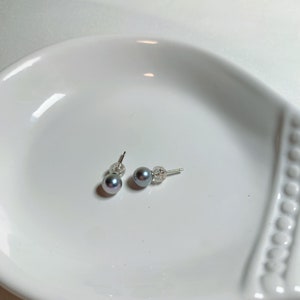 Japanese Akoya Pearl Ear Studs | Seawater Pearl Earrings | Tiny ...