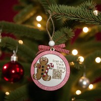 Santa Tracker, Santa Tracker Ornament, Santa QR Code, QR Code Ornament ...