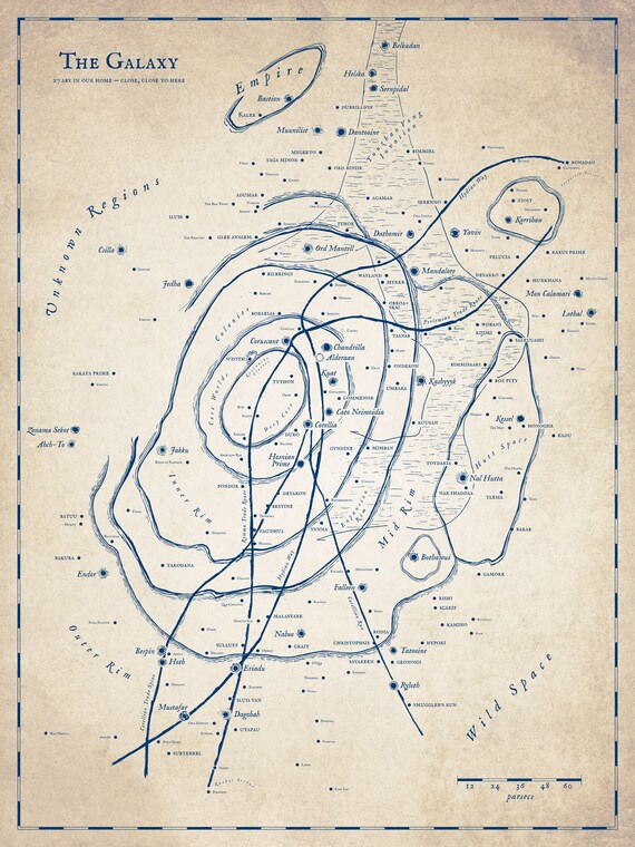 Star Wars Galaxy Map - Etsy