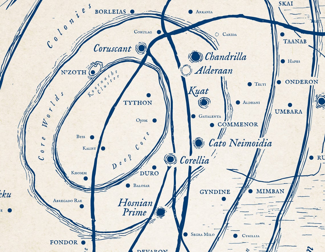 Star Wars Galaxy Map - Etsy