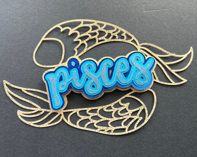 Pisces Birthday Cake Topper - Etsy