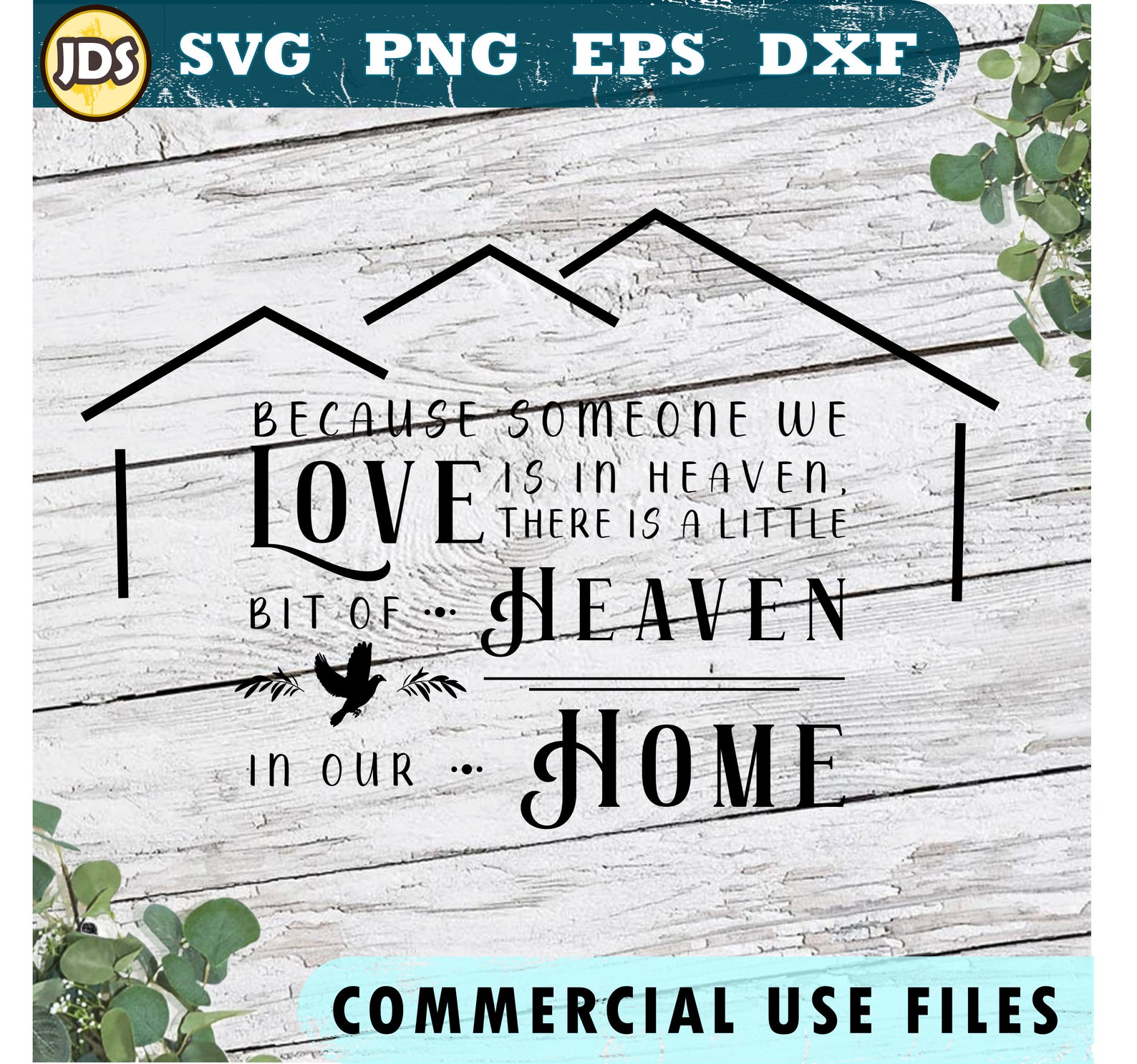 Because Someone We Love is in Heaven Svg | Memorial Svg | Digital Print ...