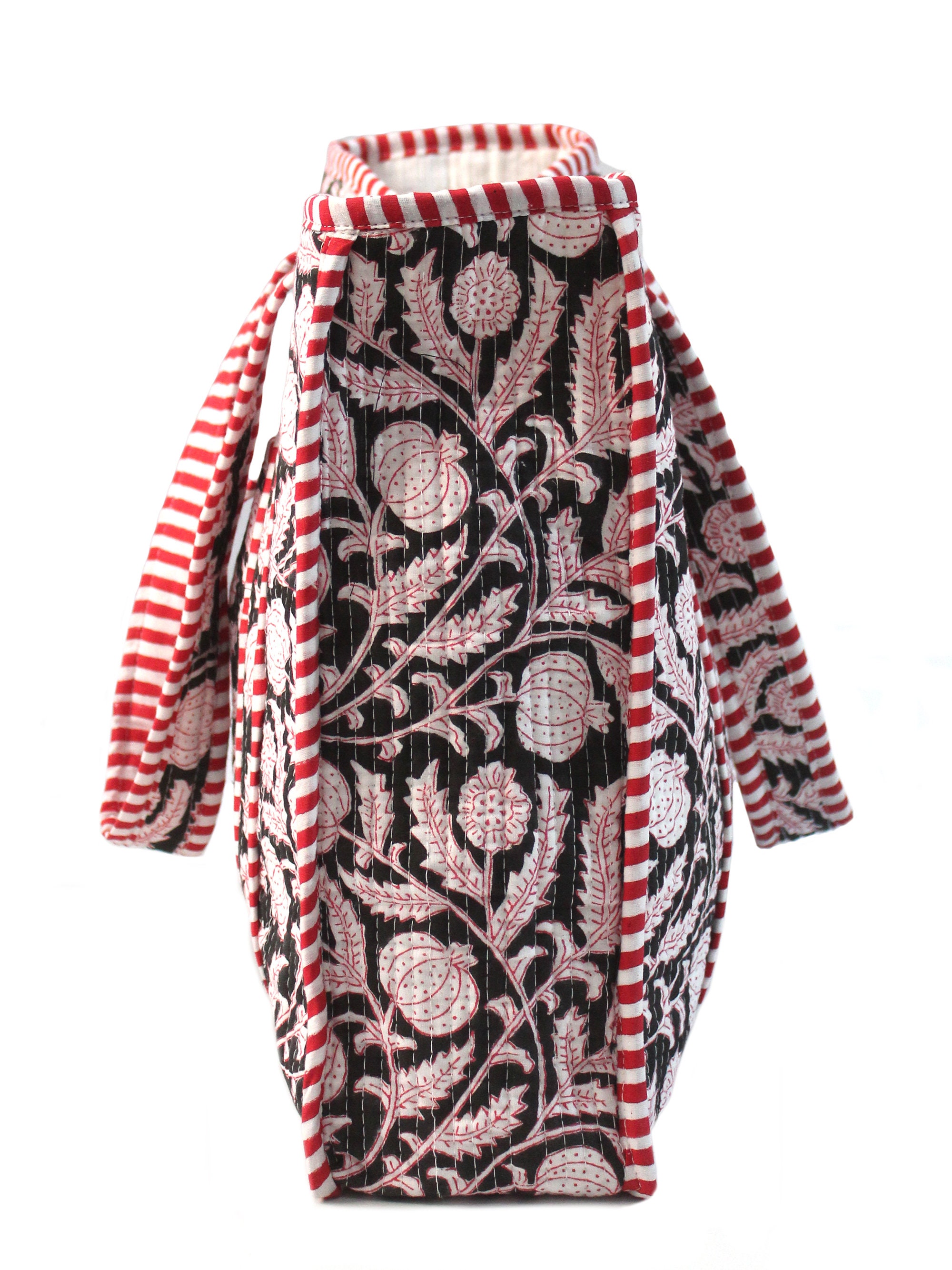 Block Printed Quilted Tote Bag , Indian Handmade Shoulder Bag's ...