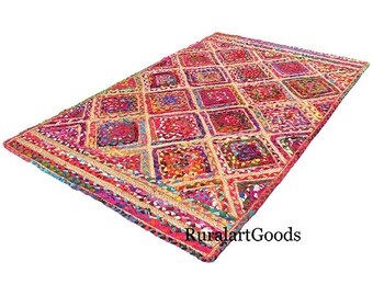 Buy Handblock Printed Rug / Indian Rug / Large Rug / Rug / 4x6 Feet Rug ...