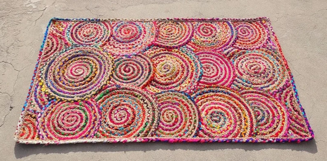 New Colorful Area Rug Braided Rag Rug Floor Rug Hand Braided - Etsy