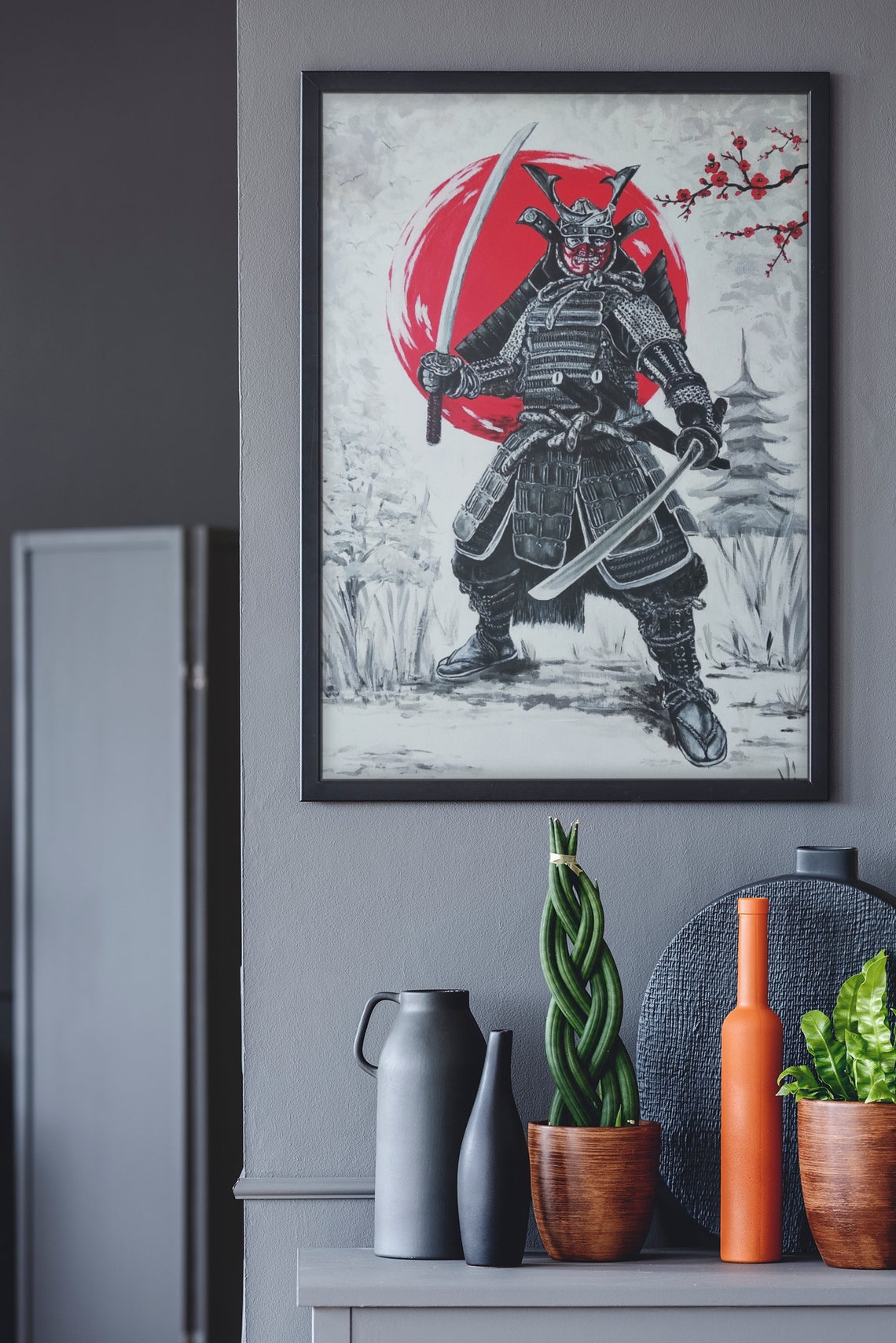 Digital Download. Samurai Warrior in Battle Traditional Japanese Art ...