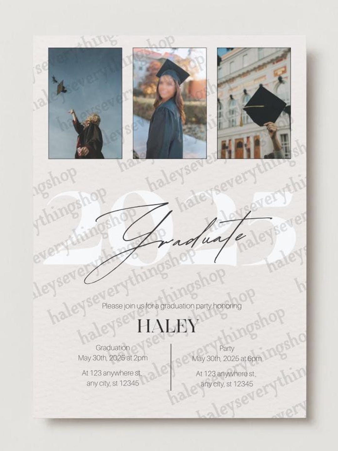 Custom Graduation Party Invitations: Photo Collage, Modern Script ...