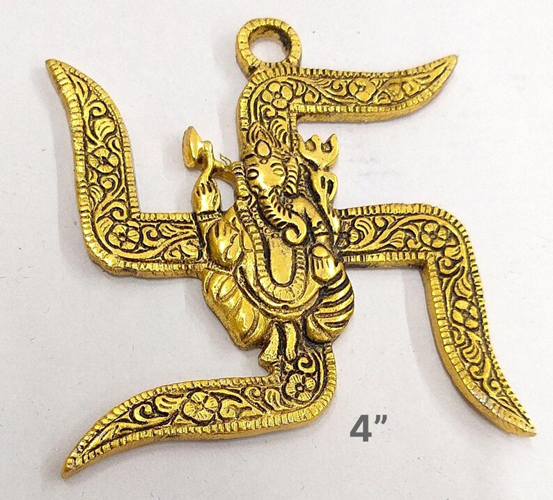 Lord Ganesh Metal Wall Hanging Om, Shree, Swastik Sign – Spiritual Wall ...