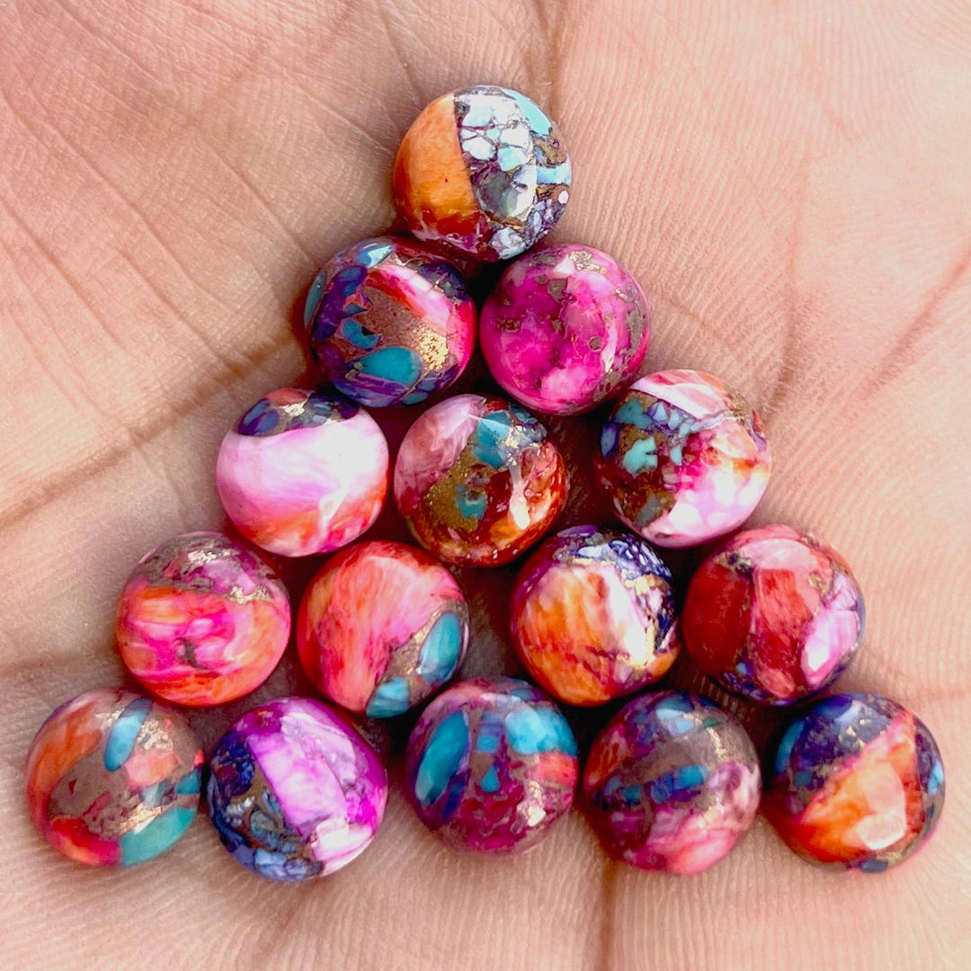 AAA Pink Spiny Oyster Turquoise Cabochon | Semiprecious Gemstone ...