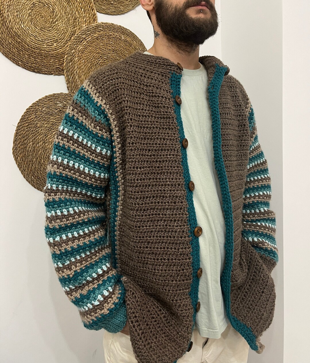 Crochet Cardigan for Men (size S to XXL) | Easy Crochet Pattern ...