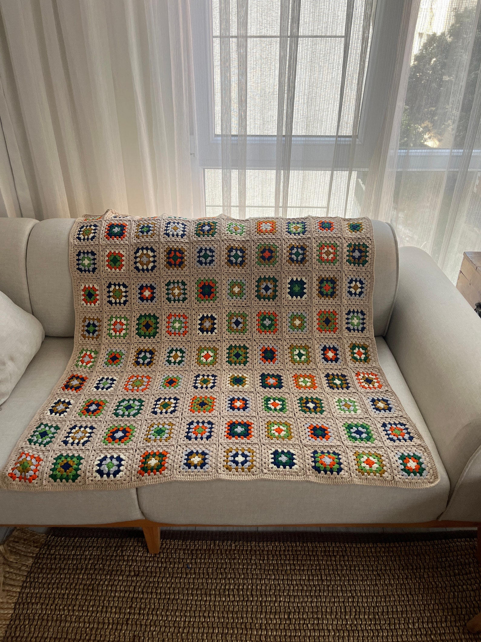 Crochet Granny Squares Blanket Pattern | Home Decor Blanket Pattern ...