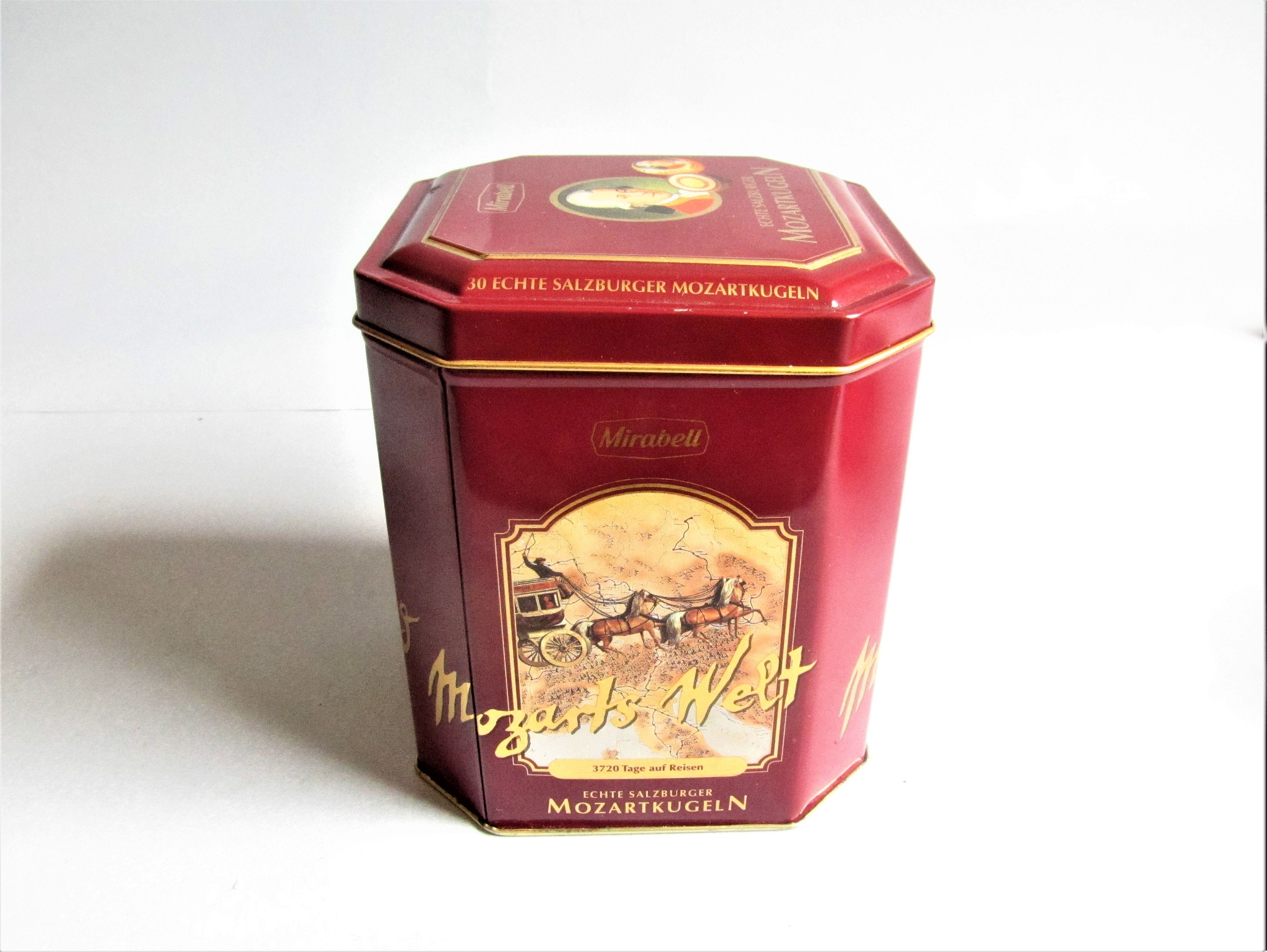 Rare Vintage Mirabell Mozartkugeln Promotional Tin Can Mozart's World ...