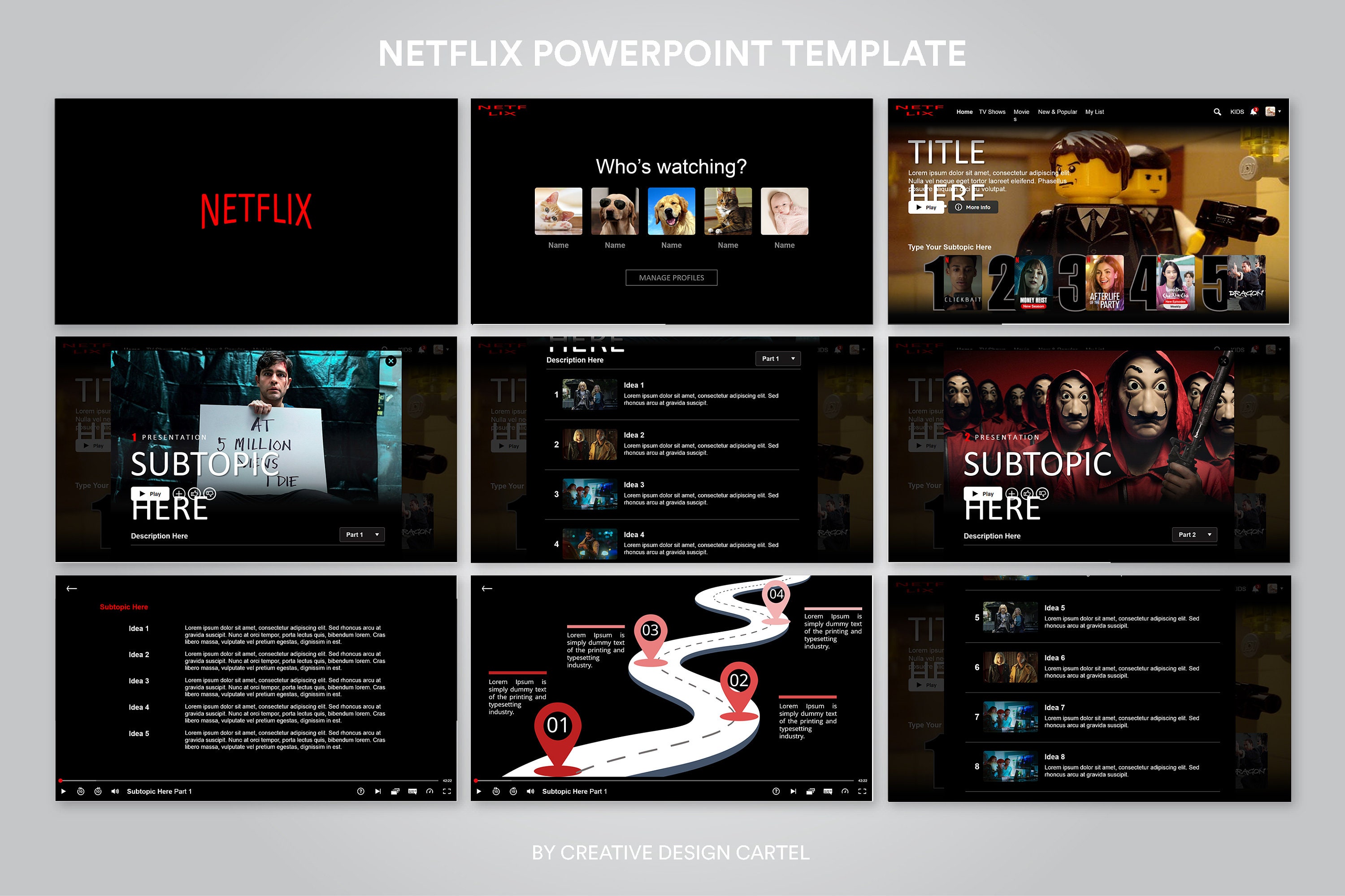 Netflixx Themed Presentation | Power Point Template - Etsy