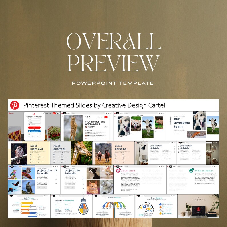 PINTEREST Themed / Inspired | Power Point Template | FRÈEGIFT Within ...