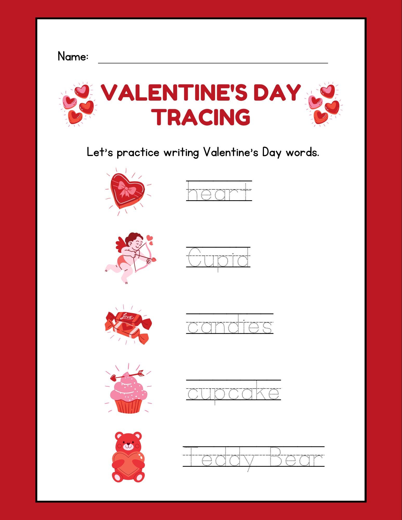 Valentine’s Day Reading & Writing Activities Worksheets - Etsy