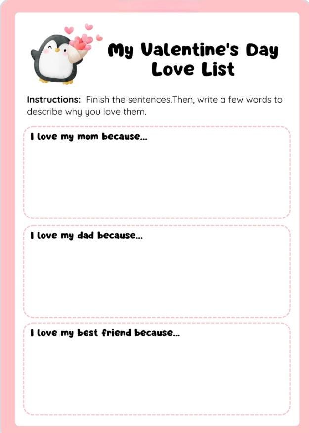 Valentine’s Day Reading & Writing Activities Worksheets - Etsy